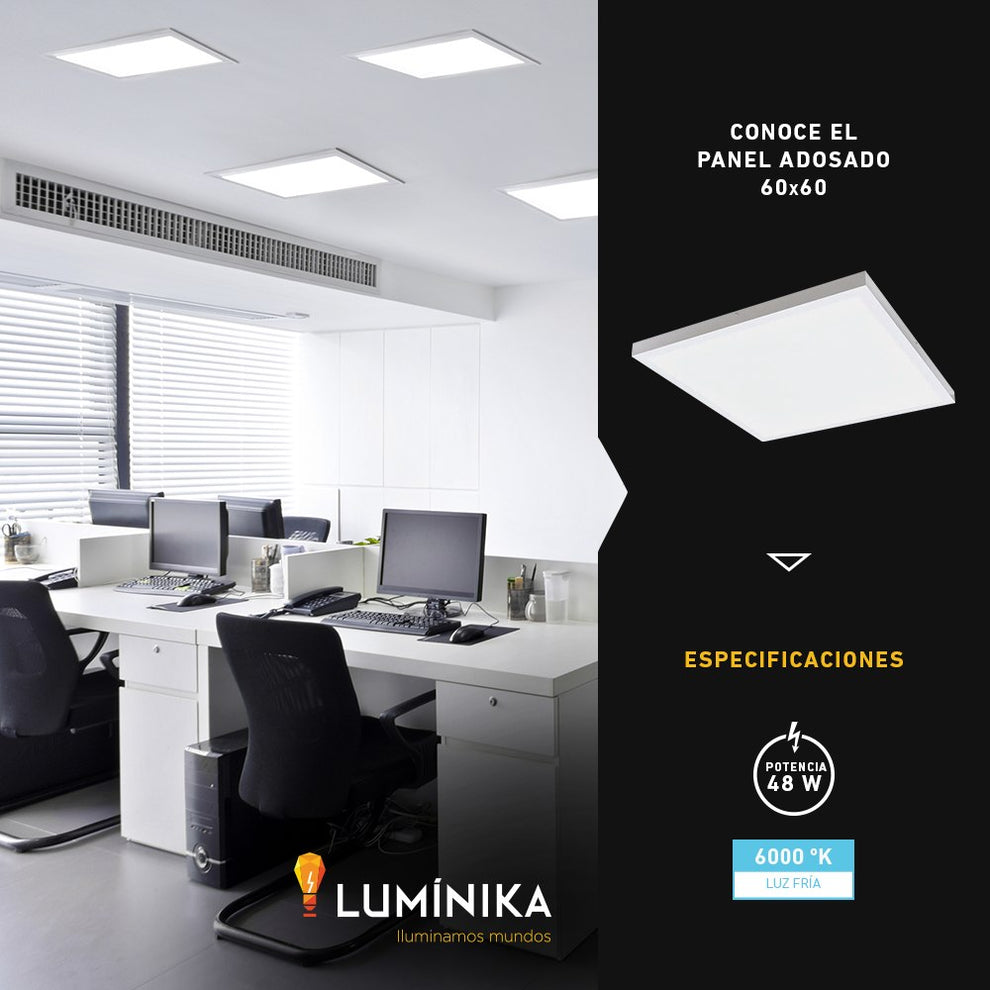 PANEL LED ADOSADO 60x60 LUZ BLANCA 48W