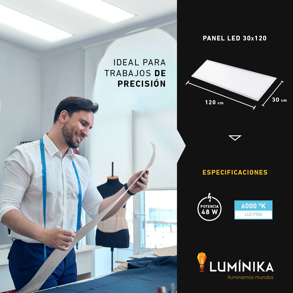PANEL LED ADOSADO 30x120 LUZ BLANCA 48W