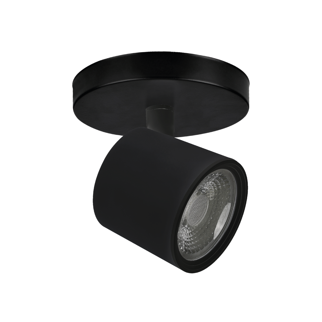 SPOT LED ADOSADO NEGRO LUZ AMARILLA 7W