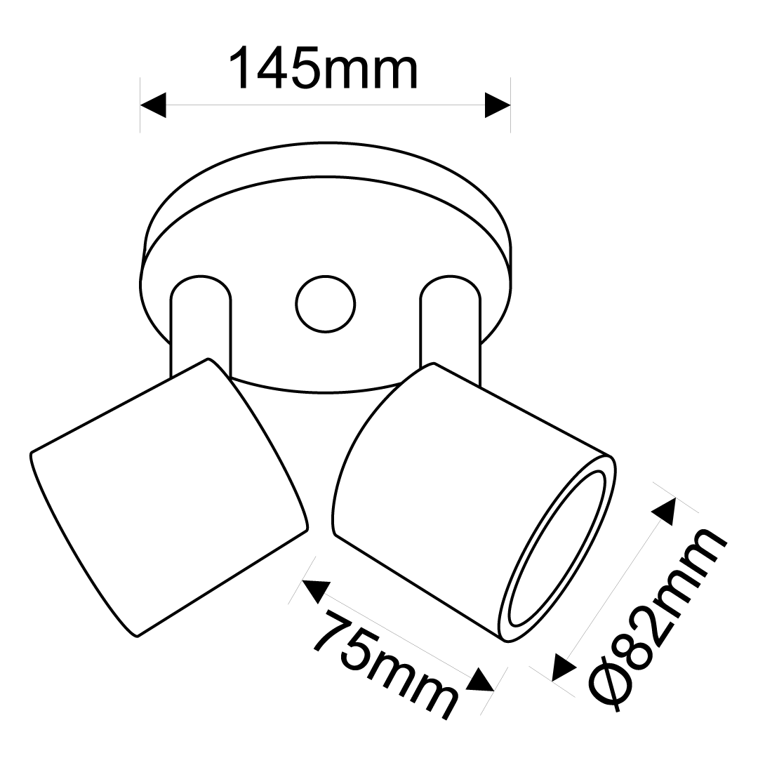 SPOT LED ADOSADO NEGRO LUZ BLANCA 14W